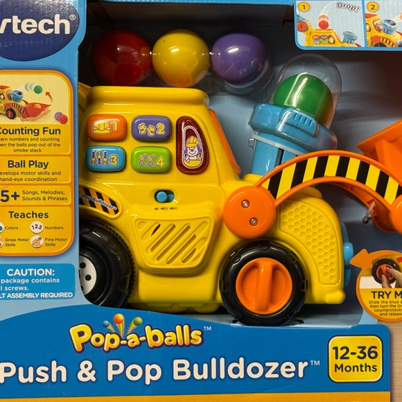 vtech | Toys | Vtech Popaballs Push And Pop Bulldozer Red | Poshmark